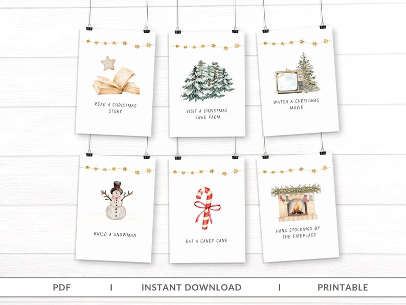36 Christmas Advent Calendar Activity Cards Printable, 36 Advent ...
