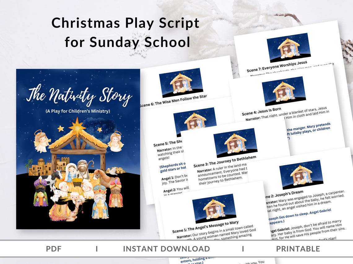 Nativity Play Script for Kids, Christmas Drama for Church & Sunday ...