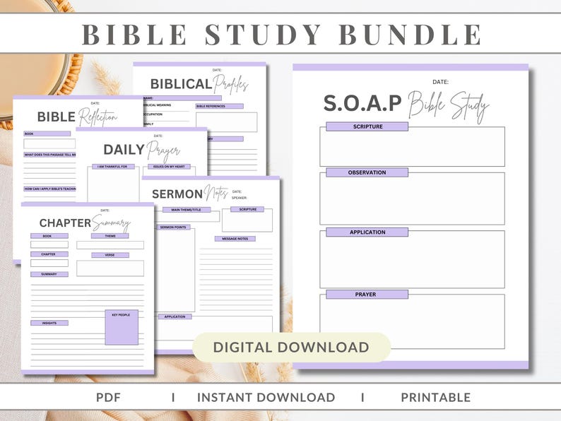 Digital Bible Study Journal Printable Bible Study Template Bible ...