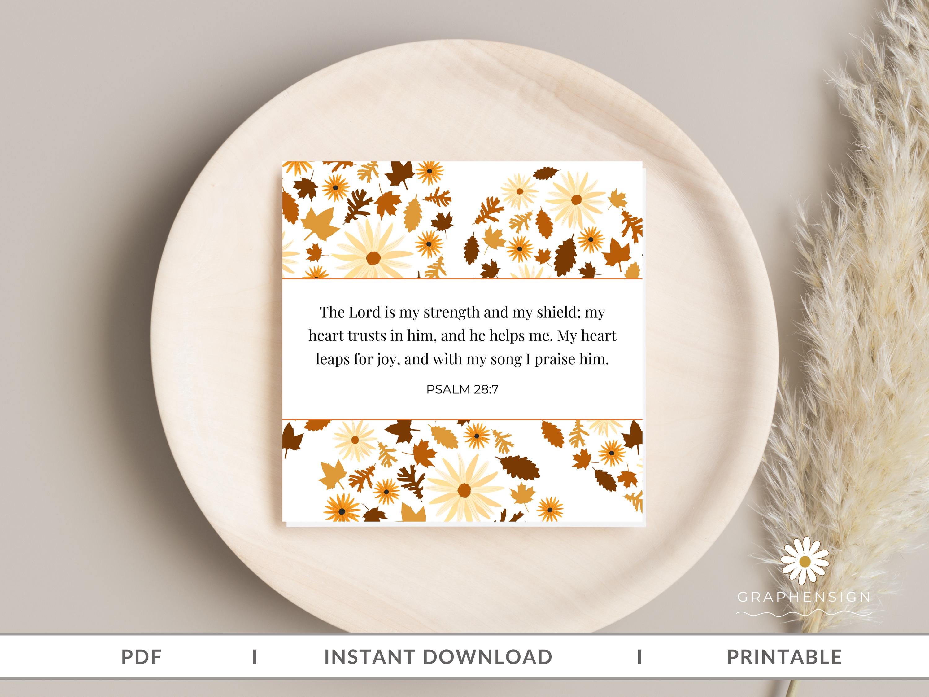 Thanksgiving Printable Scripture Cards, Instant Download, 12 Bible ...