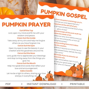Pumpkin Prayer and Gospel Printable | Christian Fall Activity | Bible ...