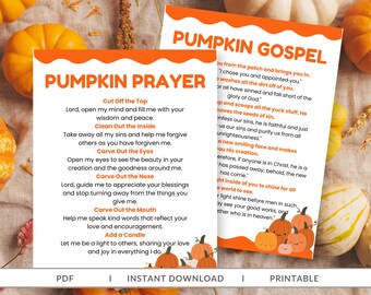 Pumpkin Prayer and Gospel Printable | Christian Fall Activity | Bible ...