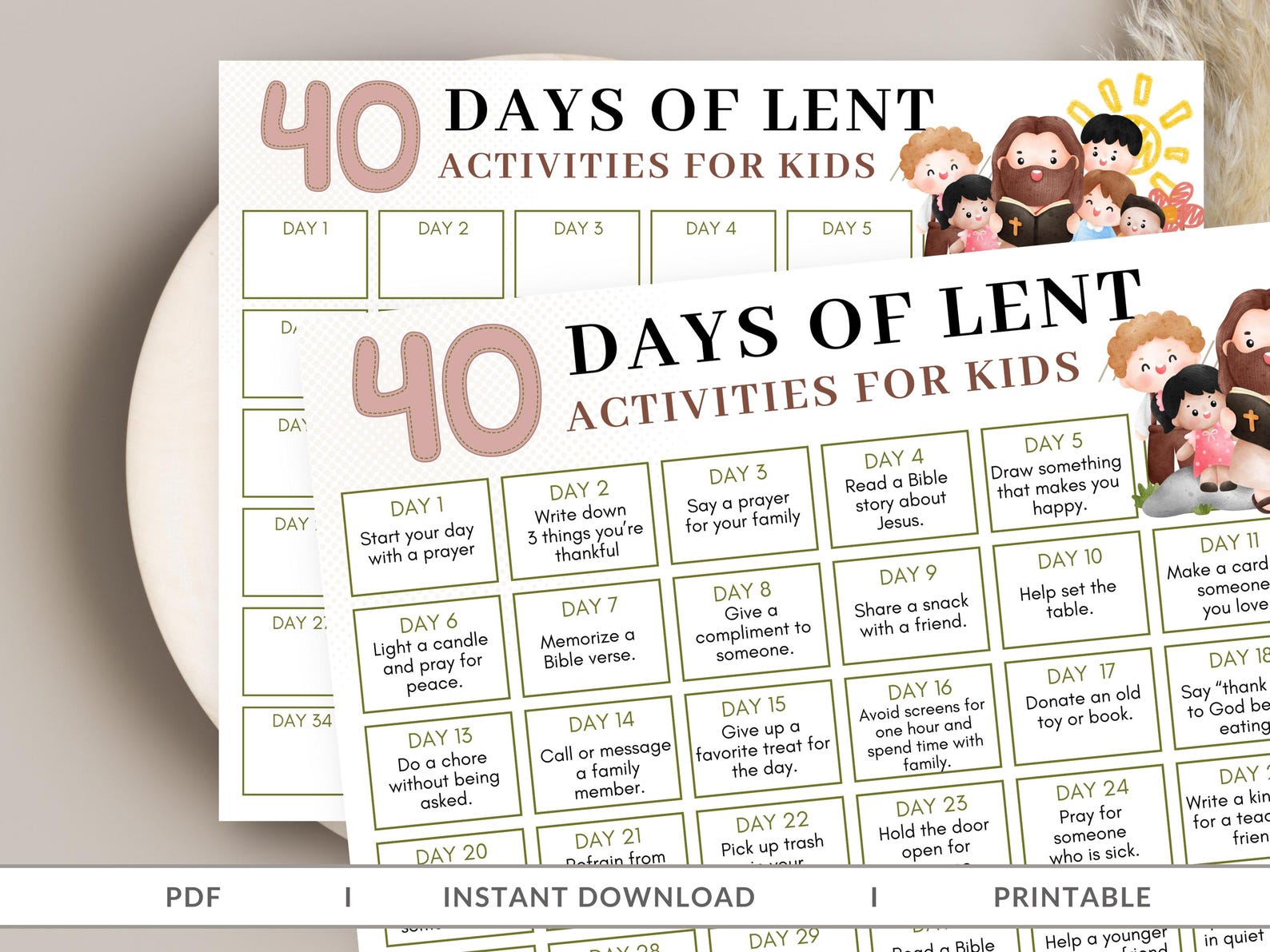 40 Days of Lent Countdown | Christian Kids Lenten Activities ...