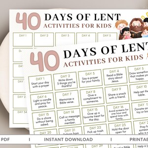 40 Days of Lent Countdown | Christian Kids Lenten Activities ...
