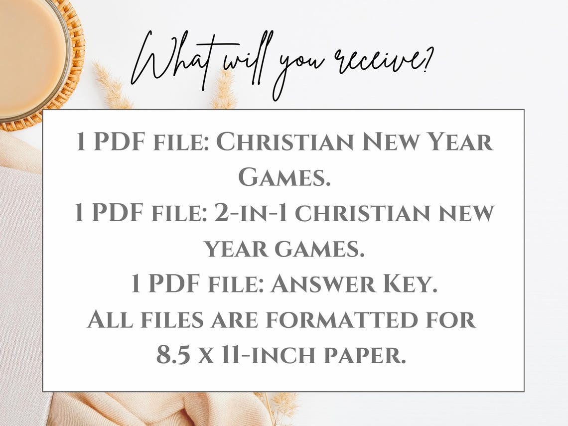 New Year Christian Games Bundle, Printable Bible Activities for Family ...