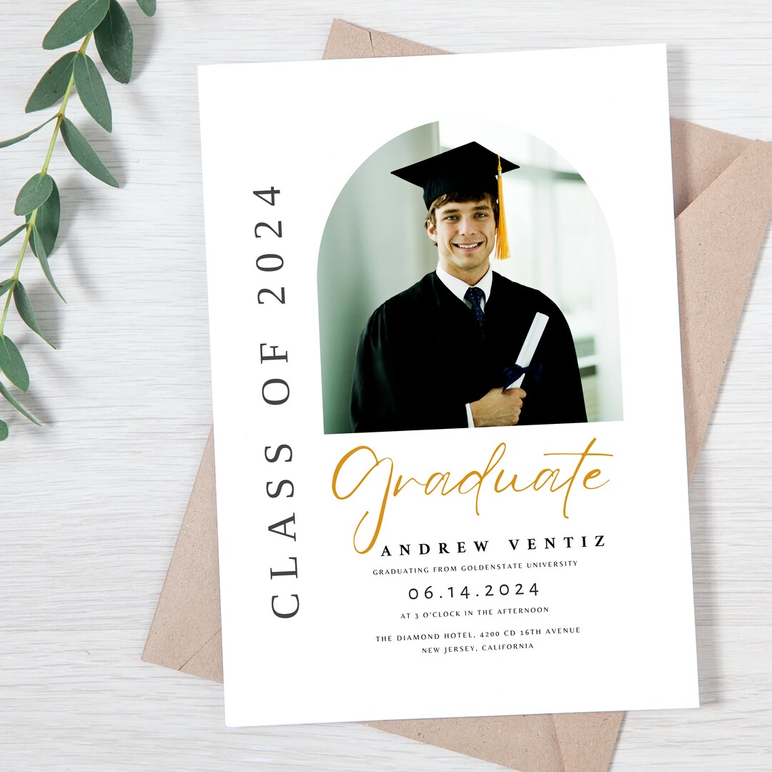 Invitation Graduation Template, Modern Invitation Template, Graduation ...
