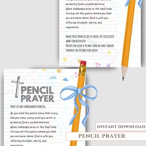 Pencil Prayer Tag: Christian School Blessing (digital Download) - Etsy