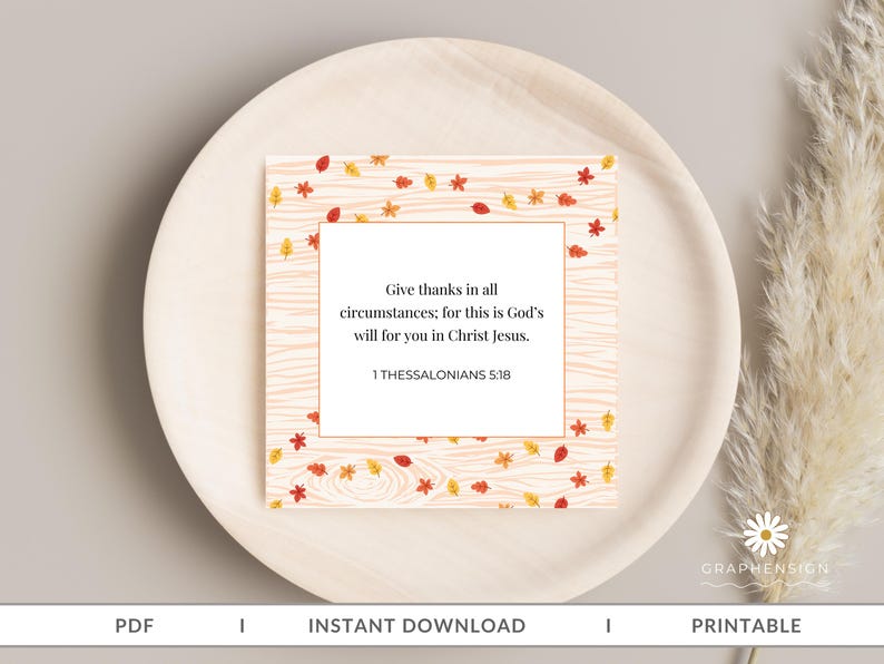 Thanksgiving Printable Scripture Cards, Instant Download, 12 Bible ...