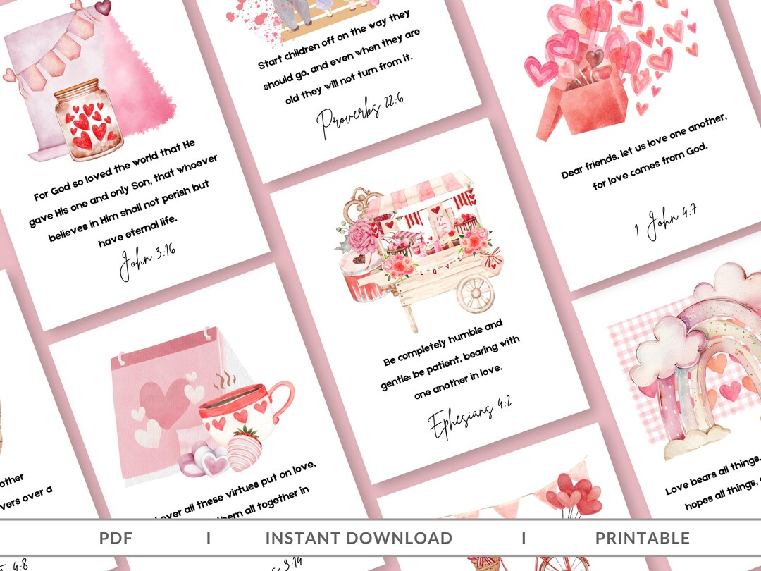 Love Bible Verses, Valentine's Bible Verse Cards, Memory Verses, Love ...