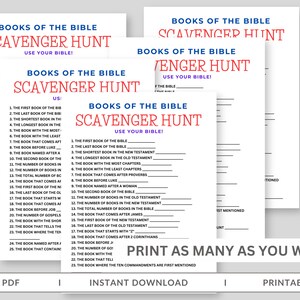 Bible Scavenger Hunt Game: Printable Sunday School Activity (PDF) - Etsy