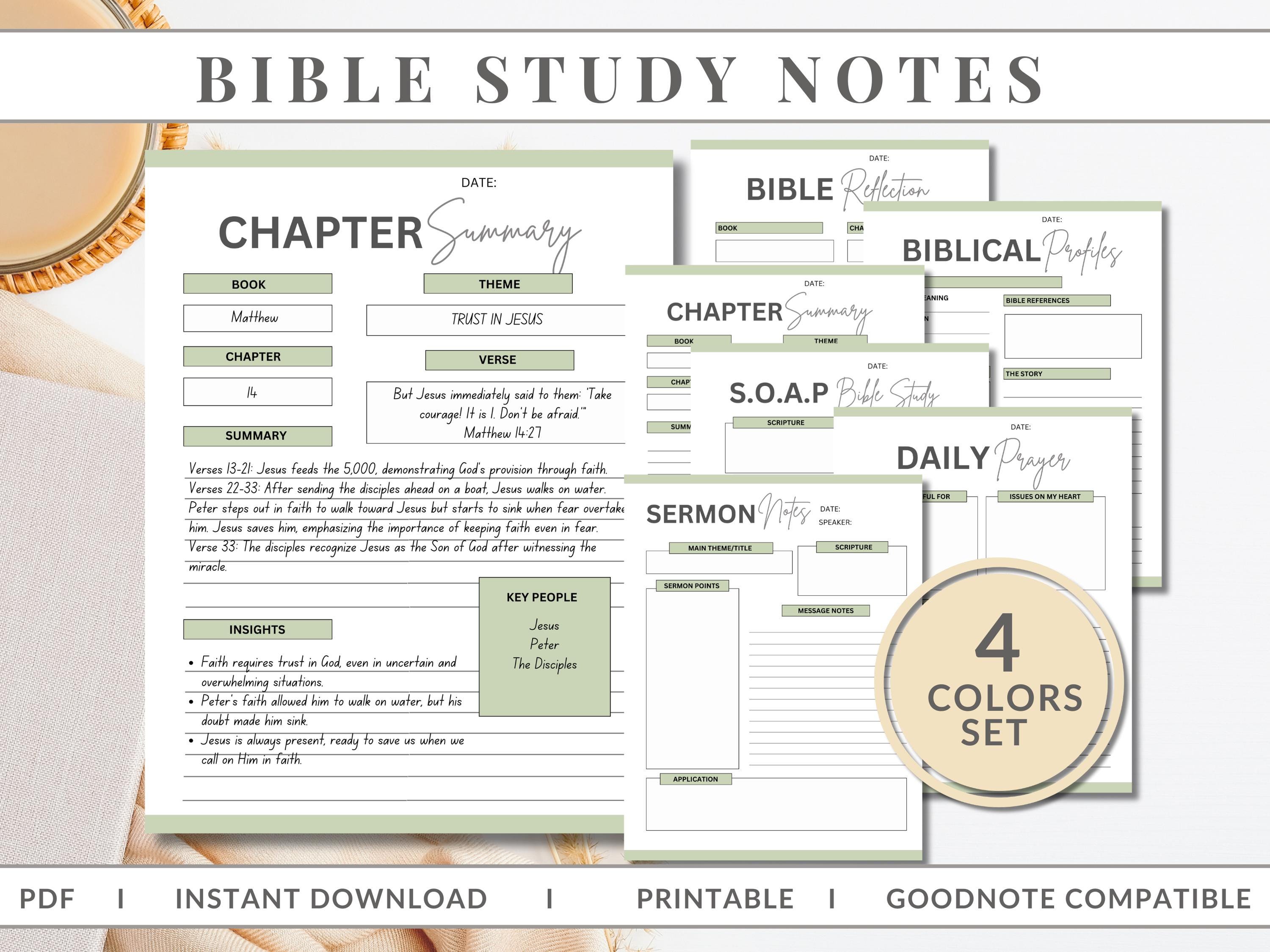 Digital Bible Study Journal | Printable Bible Study Template | Bible ...