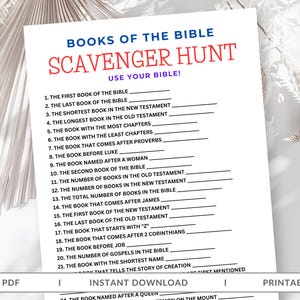 Bible Scavenger Hunt Game: Printable Sunday School Activity (PDF) - Etsy