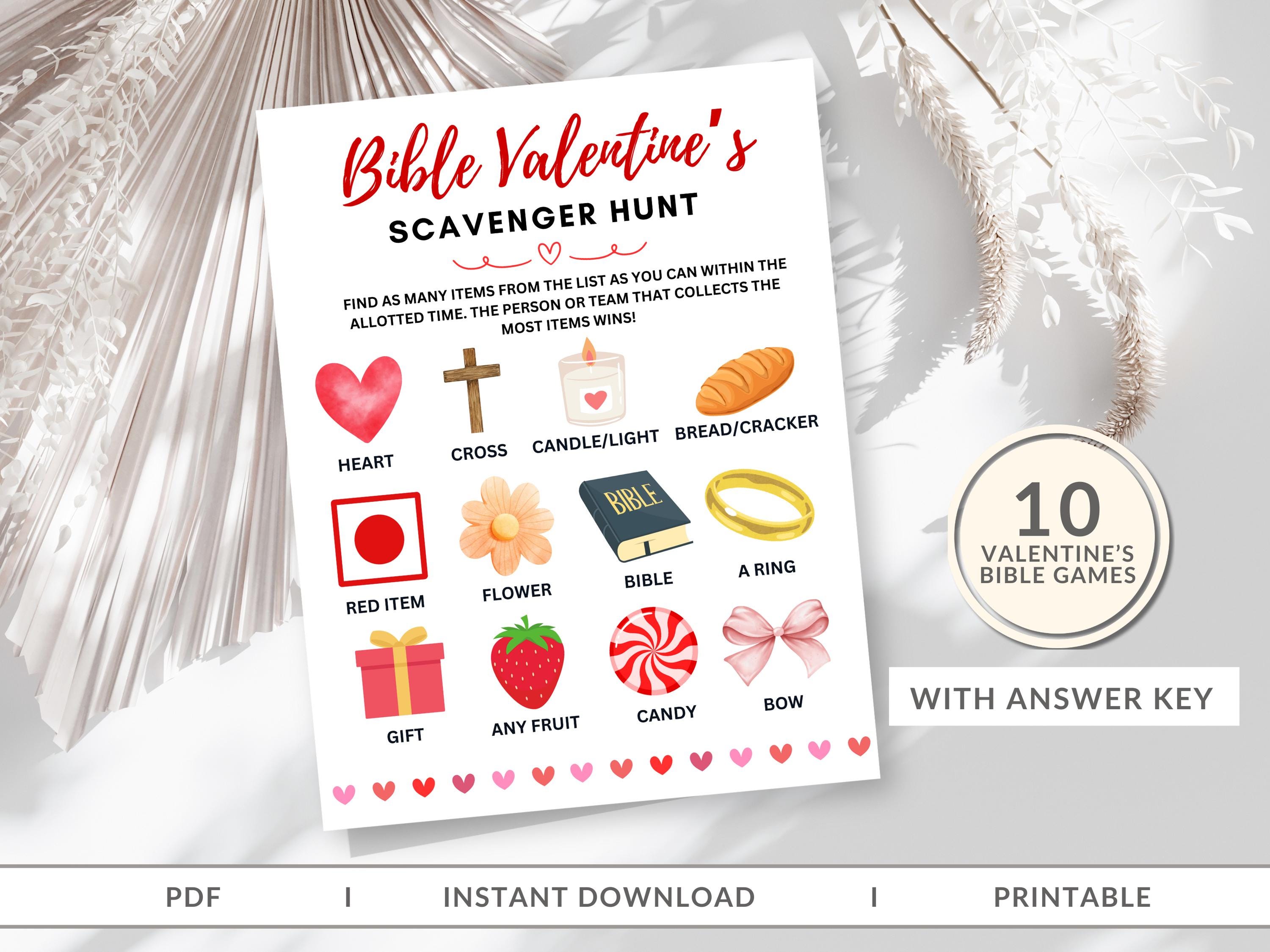 Bible Valentine's Day Games Bundle, Christian Printable Party Games ...