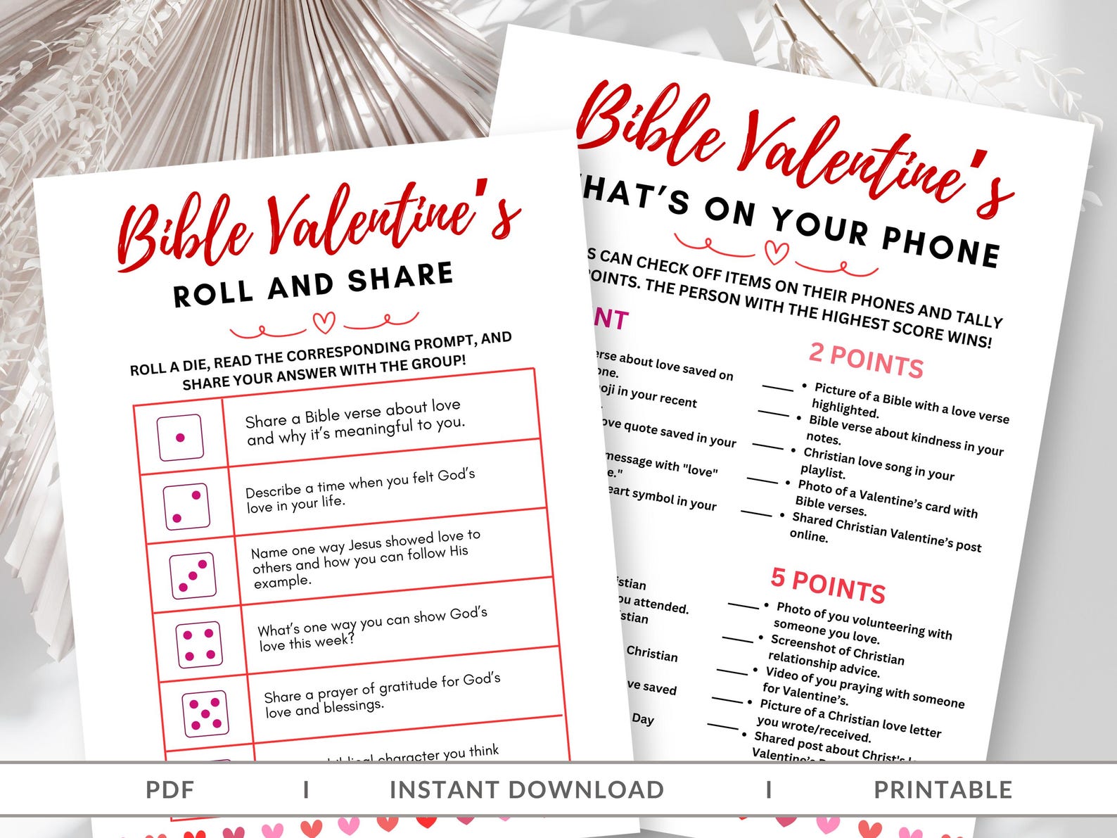 Bible Valentine's Day Games Bundle, Christian Printable Party Games ...