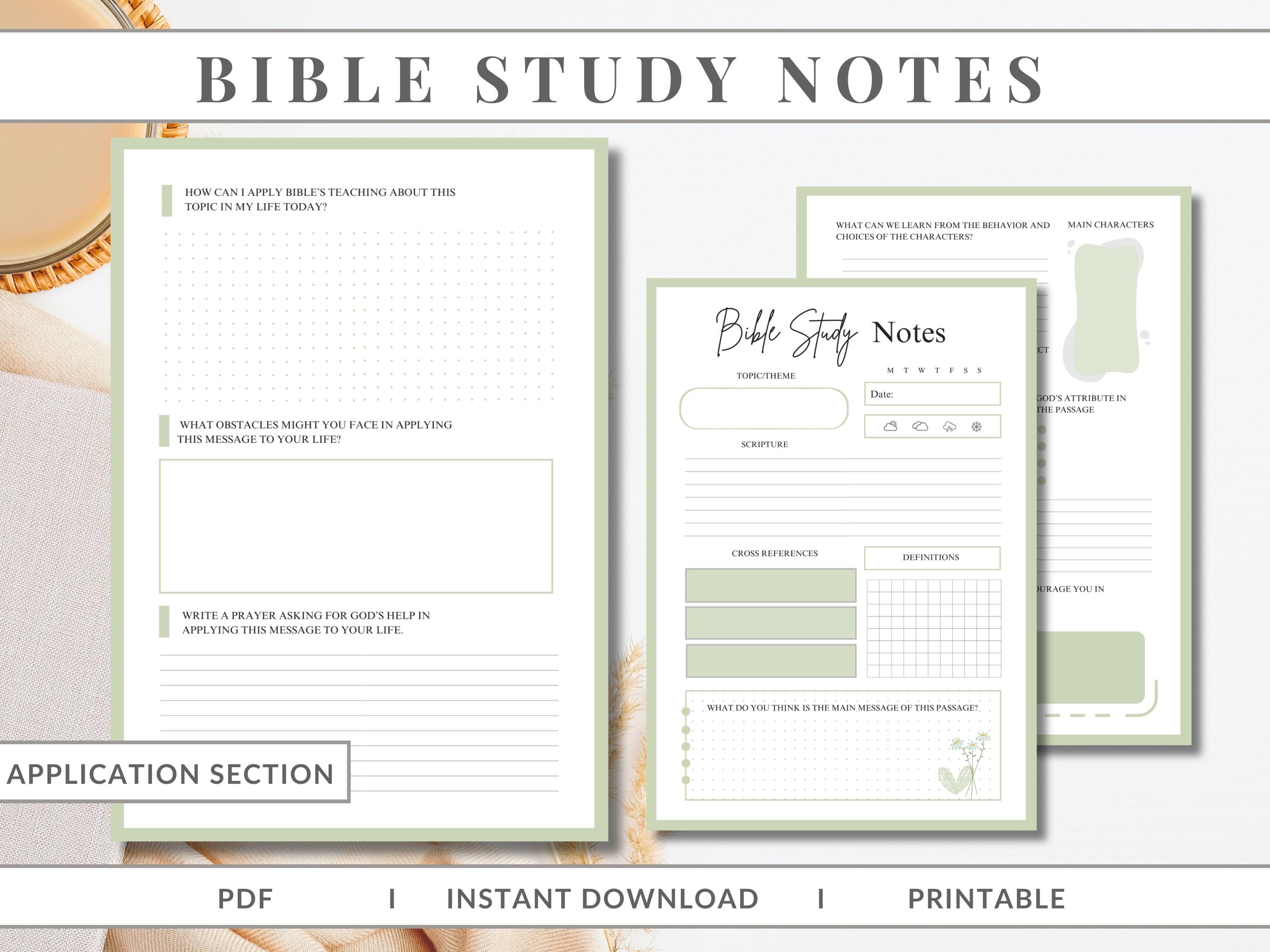 Bible Study Notes | Bible Study | Bible Template | Digital Bible ...