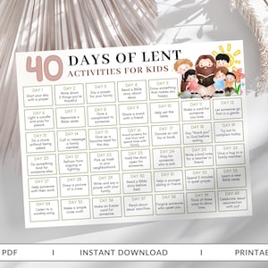 40 Days of Lent Countdown | Christian Kids Lenten Activities ...