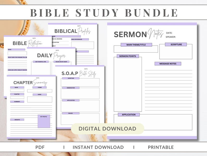 Digital Bible Study Journal Printable Bible Study Template Bible ...