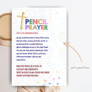 Pencil Prayer Tag, Christian School, Back to School Blessing, Christian ...