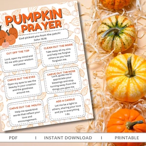 Pumpkin Prayer and Gospel Printable | Christian Fall Activity | Bible ...
