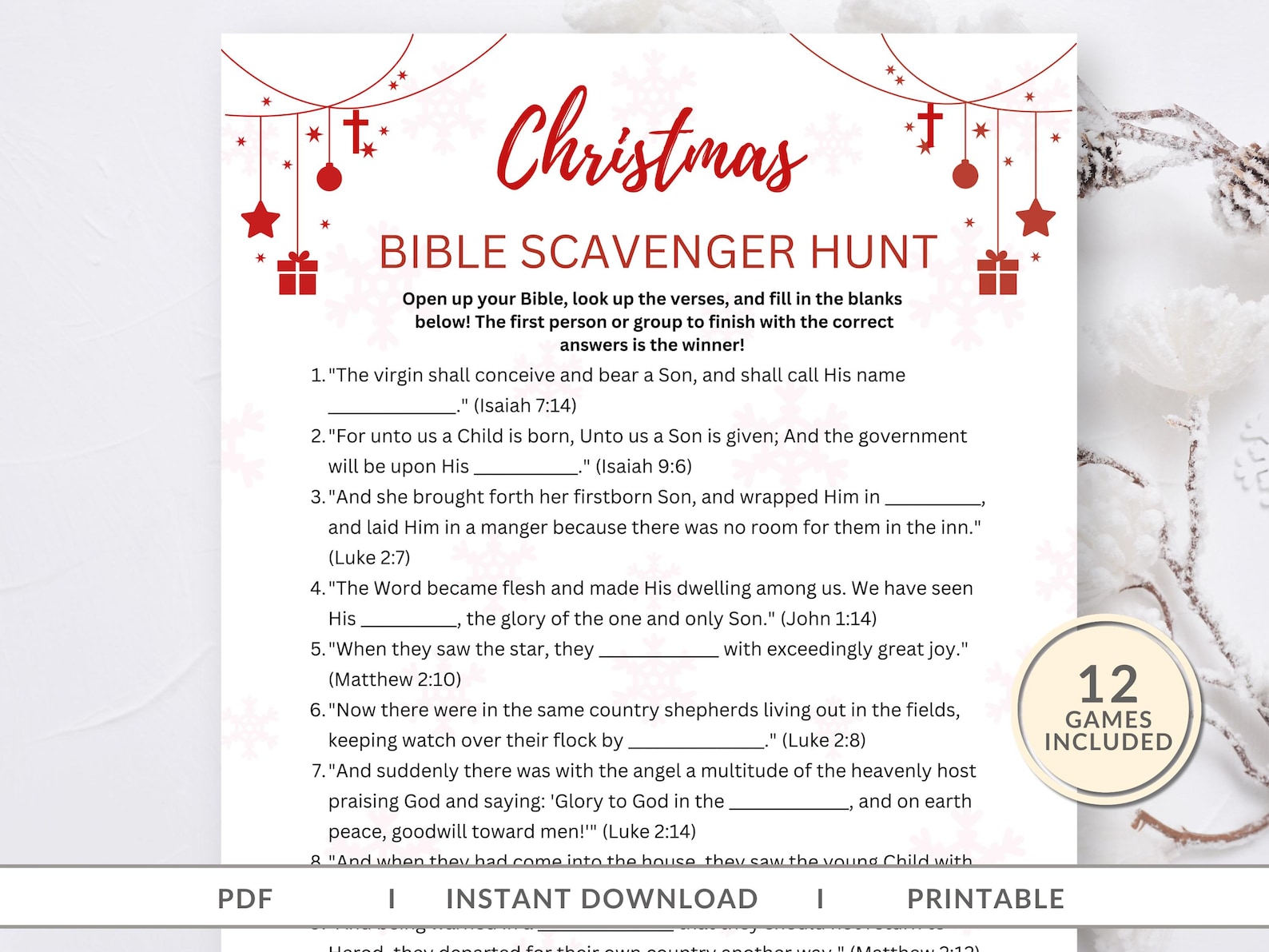 Christmas Bible Games Bundle, Christian Nativity Games, Church ...