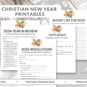 Christian New Year Printables Faith-based 2024 Year in Review 2025 ...