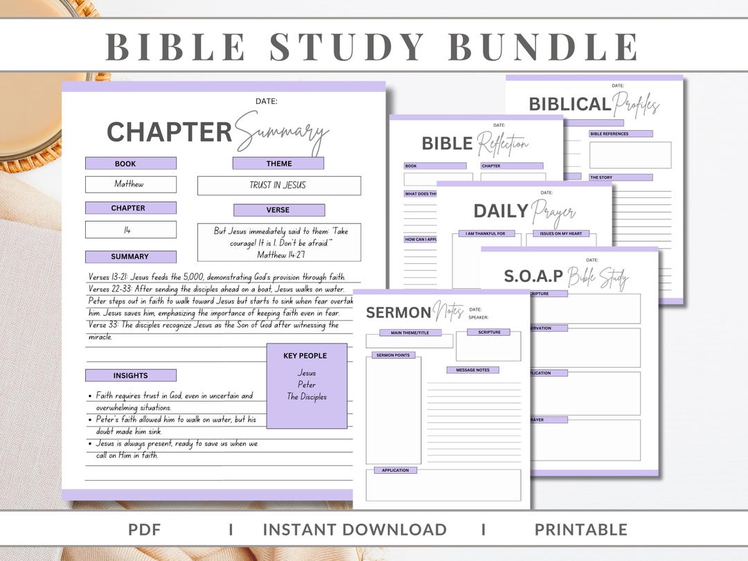Digital Bible Study Journal | Printable Bible Study Template | Bible ...