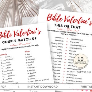 Bible Valentine's Day Games Bundle, Christian Printable Party Games, Bible Trivia, Emoji Game ...