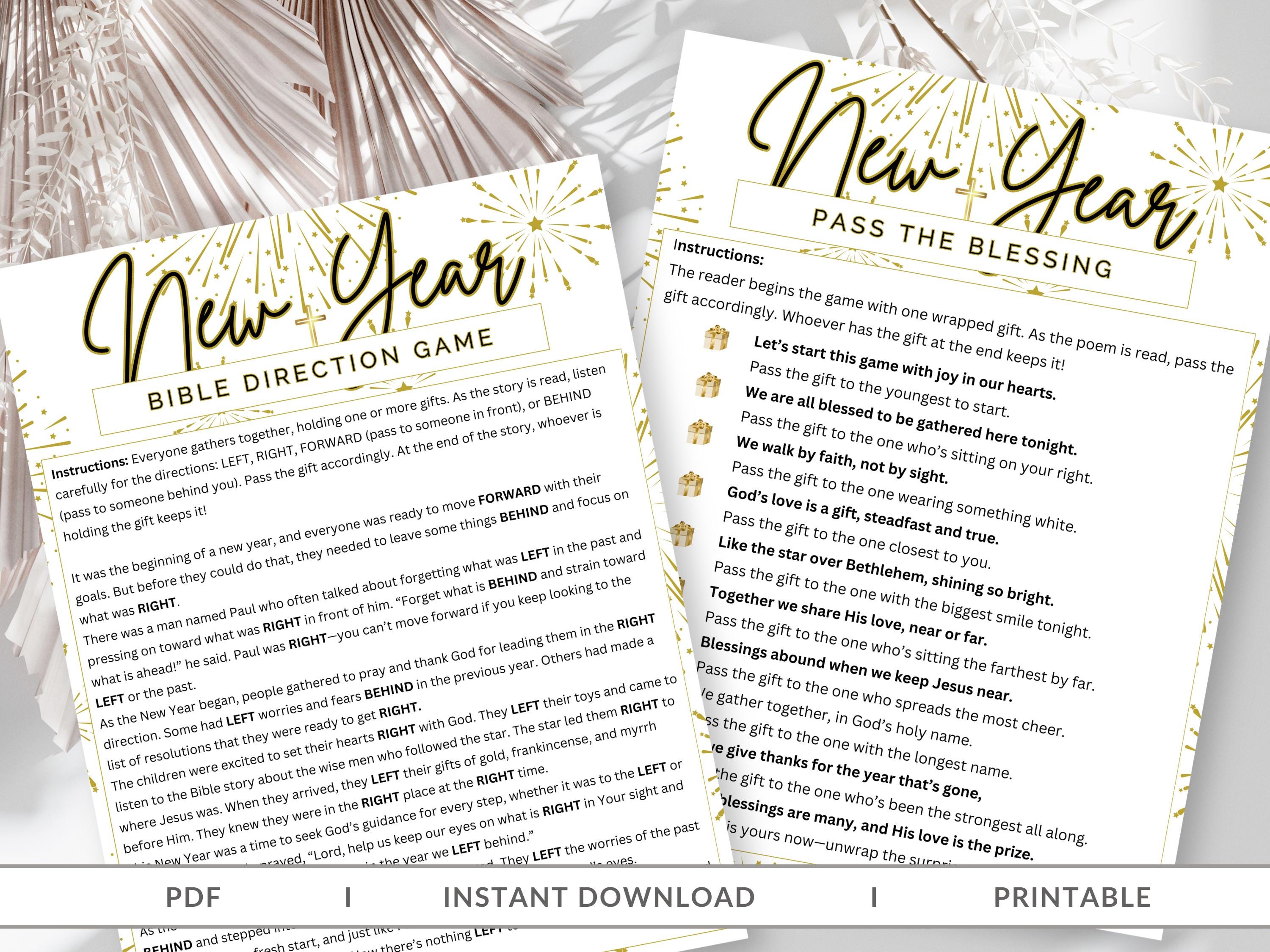 New Year Christian Games Bundle, Printable Bible Activities for Family ...