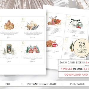 25 Advent Scripture Cards, Bible Verse Christmas Countdown, Advent ...