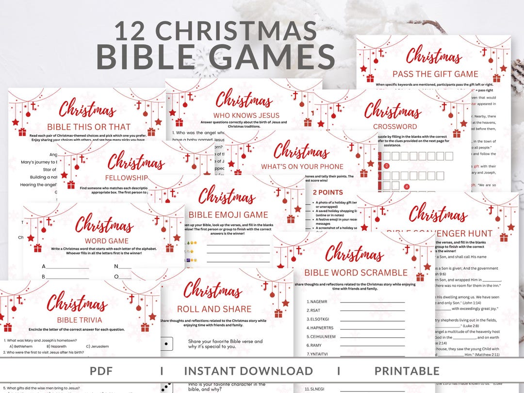 Christmas Bible Games Bundle, Christian Nativity Games, Church ...