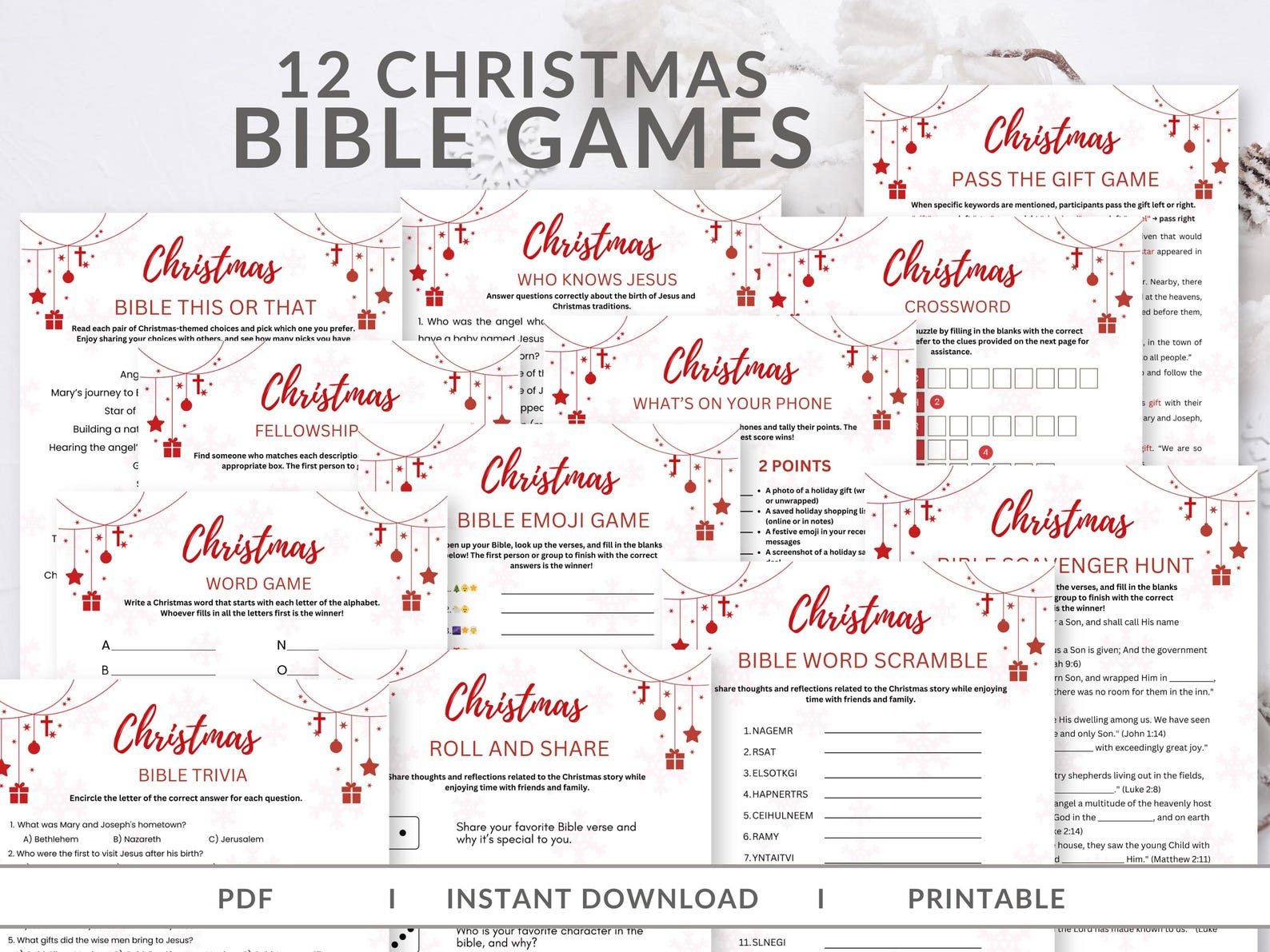 Christmas Bible Games Bundle, Christian Nativity Games, Church ...