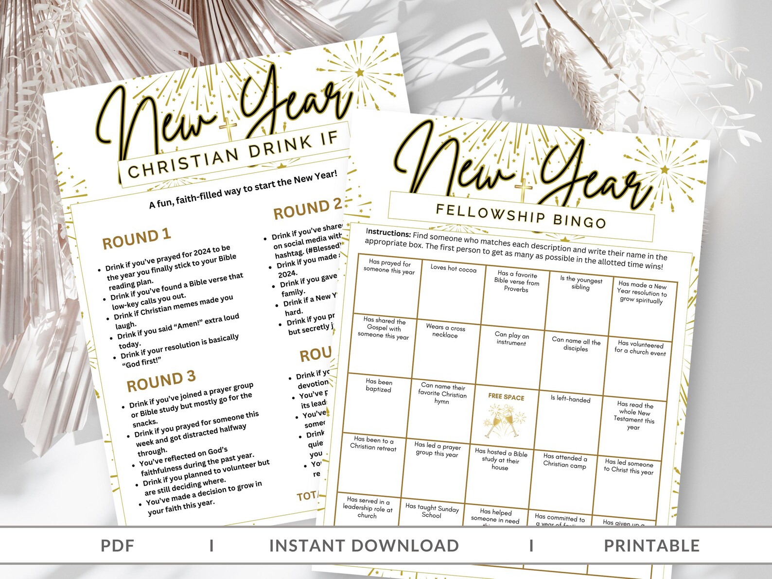 New Year Christian Games Bundle, Printable Bible Activities for Family ...