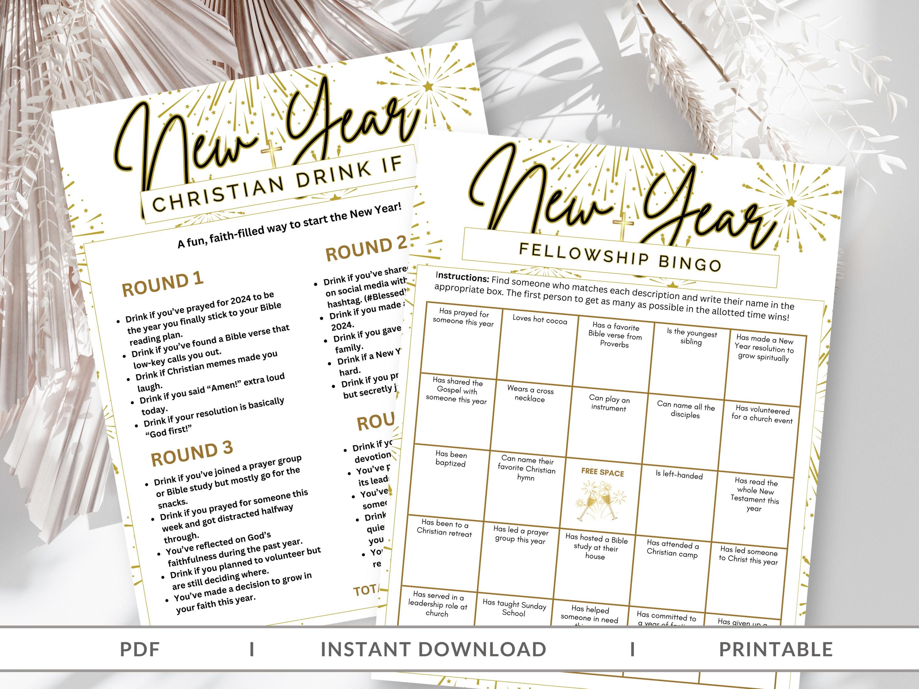 New Year Christian Games Bundle, Printable Bible Activities for Family ...