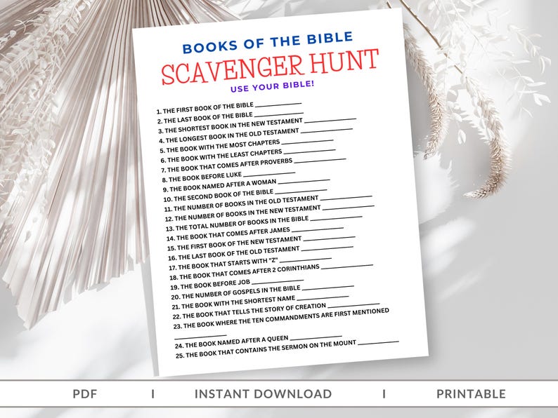 Bible Scavenger Hunt Game: Printable Sunday School Activity (PDF) - Etsy