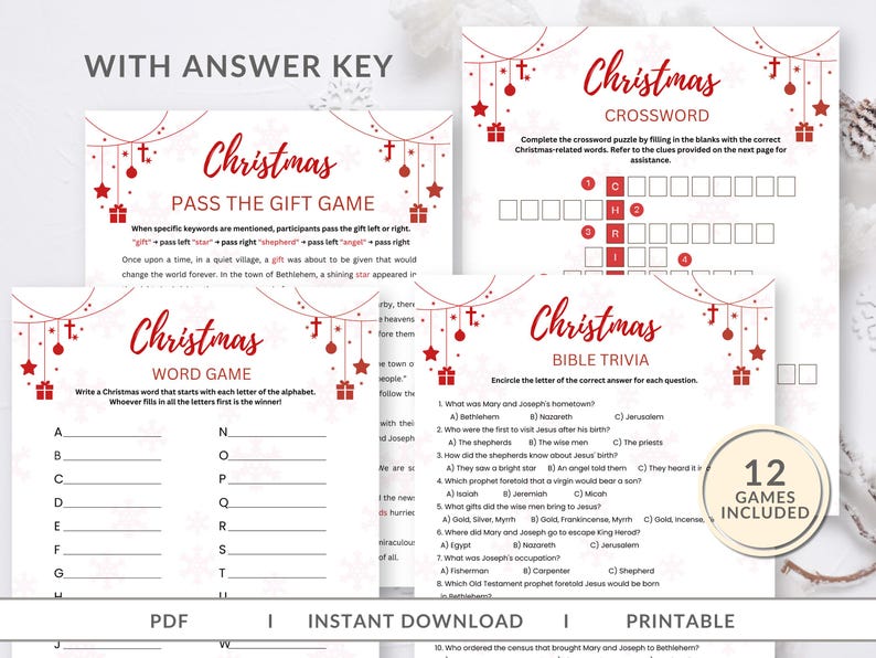 Christmas Bible Games Bundle, Christian Nativity Games, Church ...
