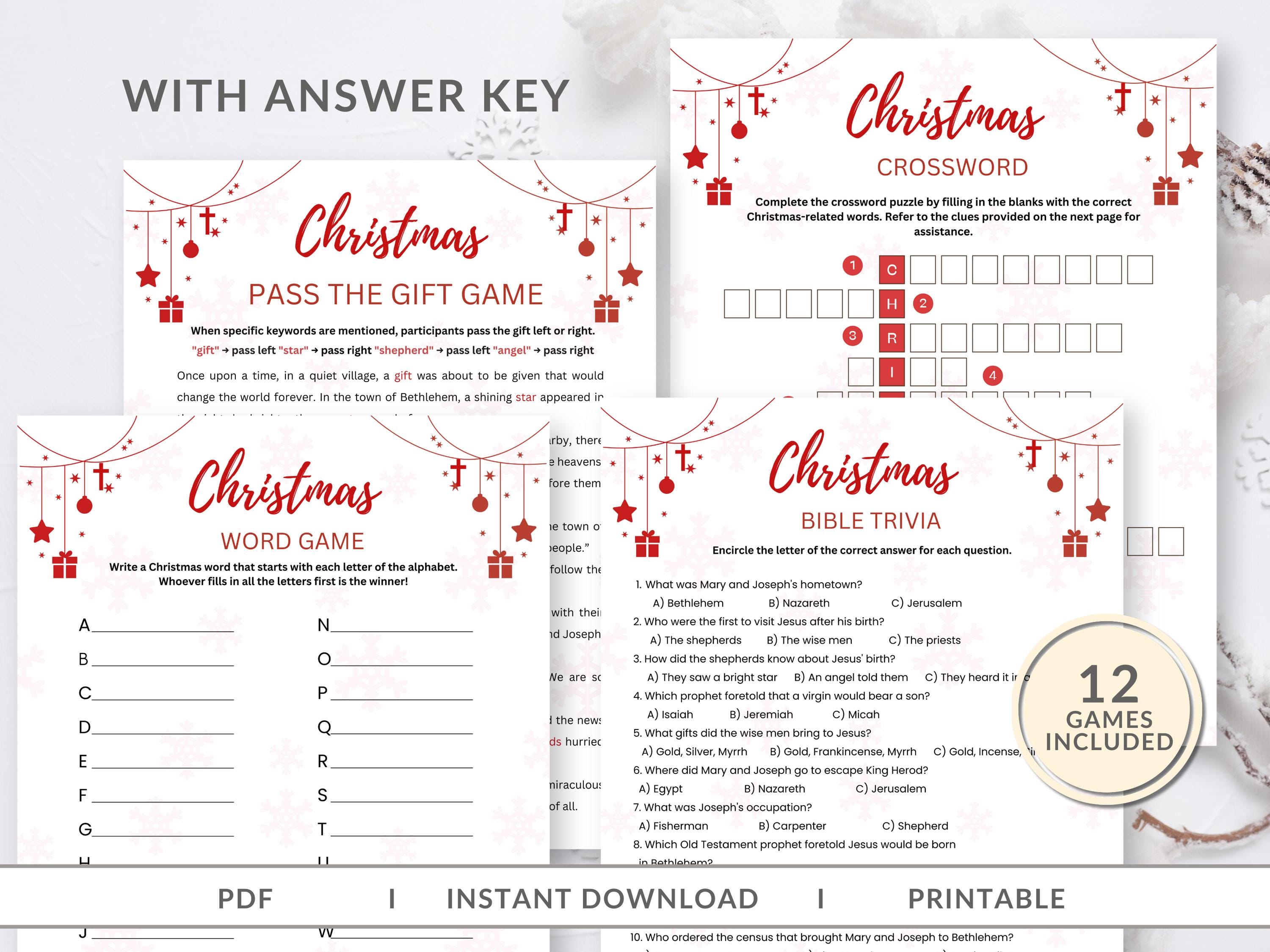 Christmas Bible Games Bundle, Christian Nativity Games, Church ...