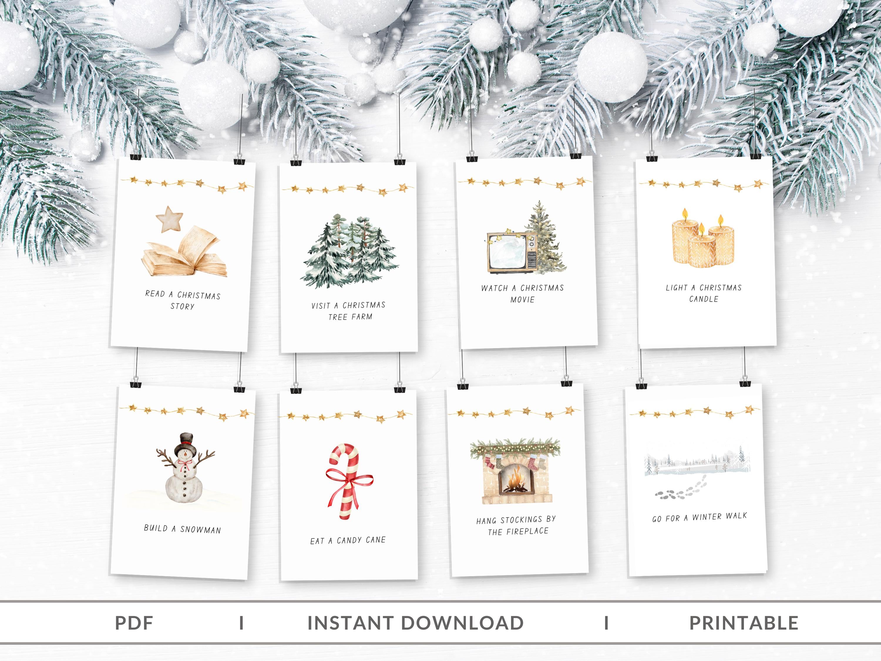 36 Christmas Advent Calendar Activity Cards Printable, 36 Advent ...