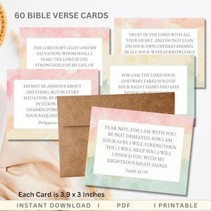 60 Bible Verse Cards, Prayer Board Cards, Bible Study Printable, Bible ...