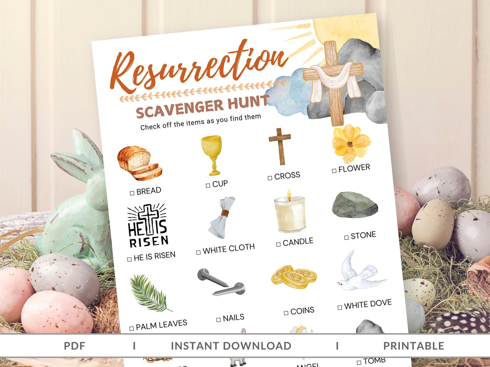 Bible Easter Scavenger Hunt, Resurrection Scavenger Hunt Printable ...