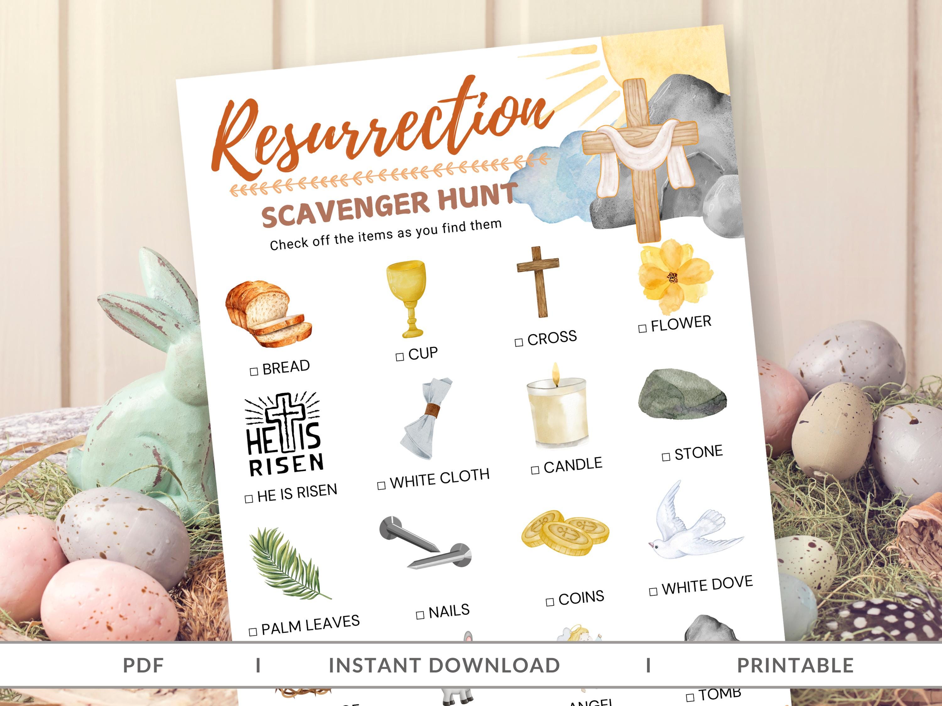 Bible Easter Scavenger Hunt, Resurrection Scavenger Hunt Printable ...