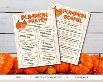 Pumpkin Prayer and Gospel Printable | Christian Fall Activity | Bible ...