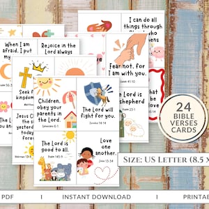Bible Verse Cards for Kids Printable | Christian Scripture Cards ...