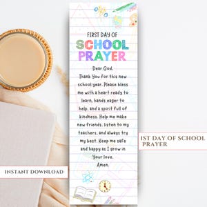 First Day of School Prayer Bookmark, Christian Back-to-school Gift for ...