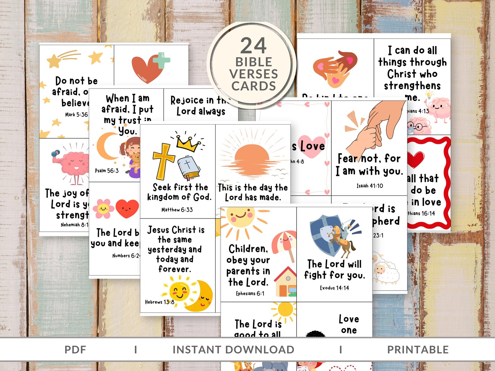 Bible Verse Cards for Kids Printable | Christian Scripture Cards ...