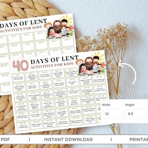 40 Days of Lent Countdown | Christian Kids Lenten Activities ...