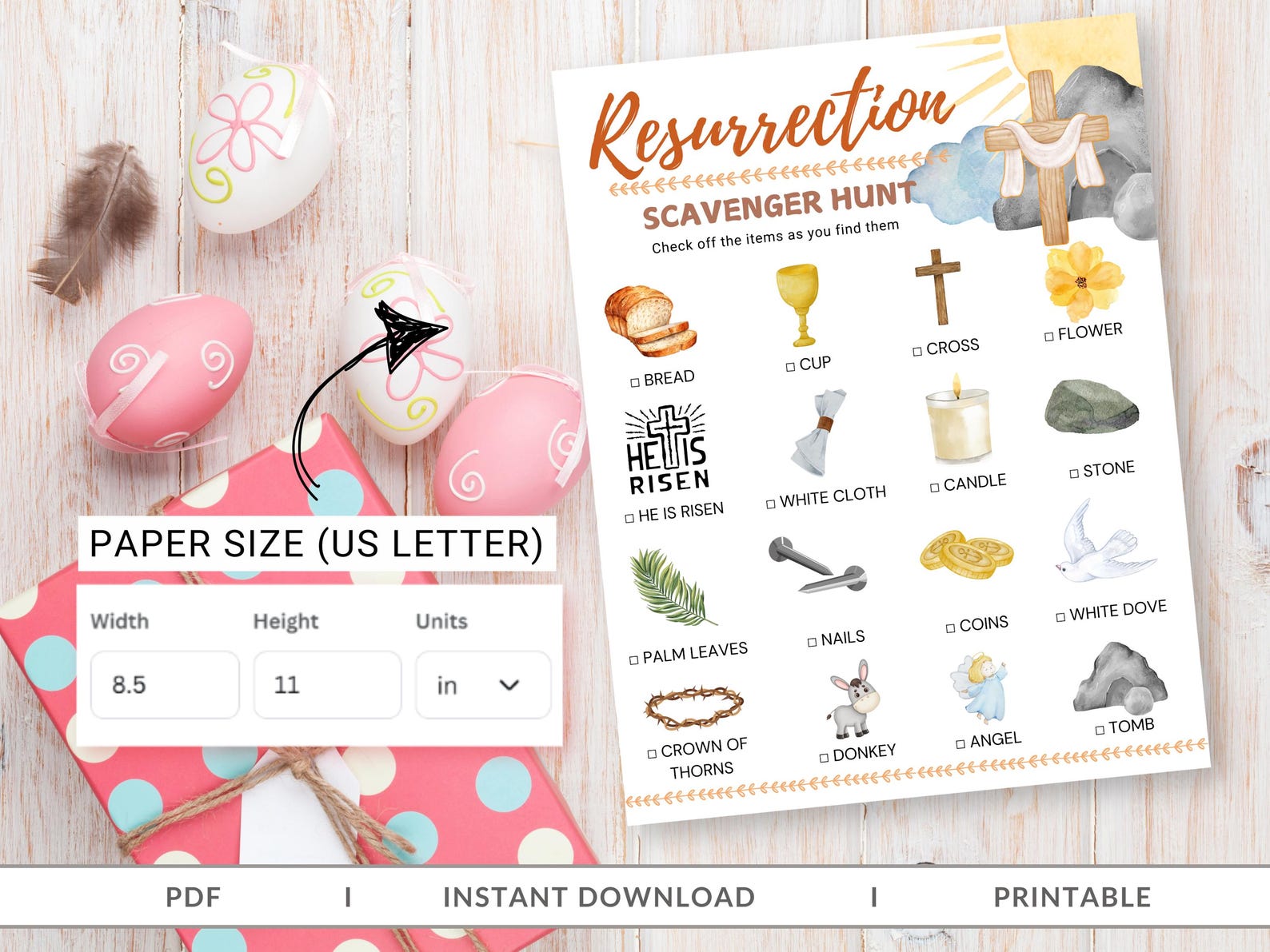 Bible Easter Scavenger Hunt, Resurrection Scavenger Hunt Printable ...