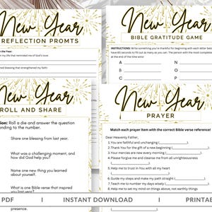 New Year Christian Games Bundle, Printable Bible Activities for Family ...