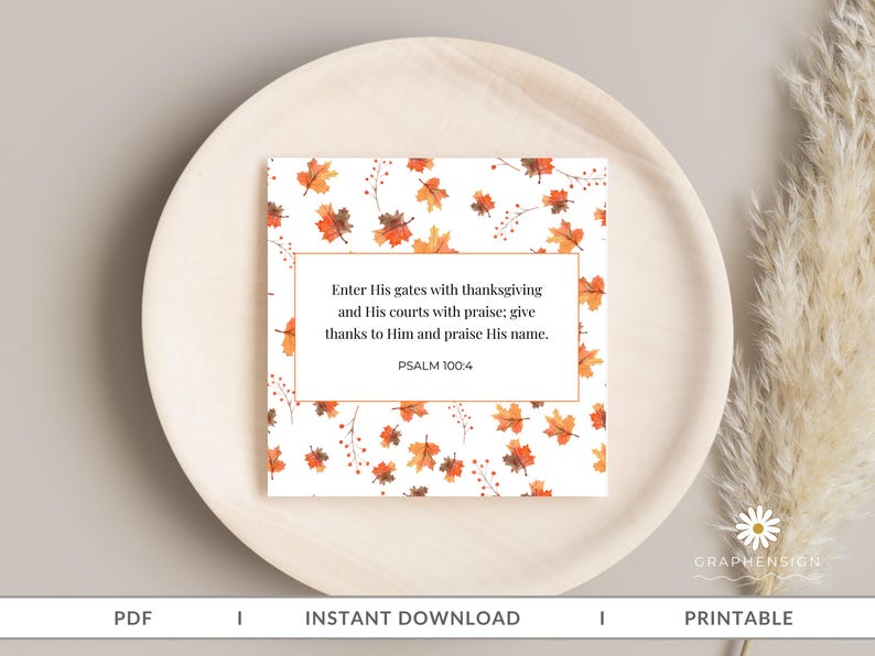 Thanksgiving Printable Scripture Cards, Instant Download, 12 Bible ...