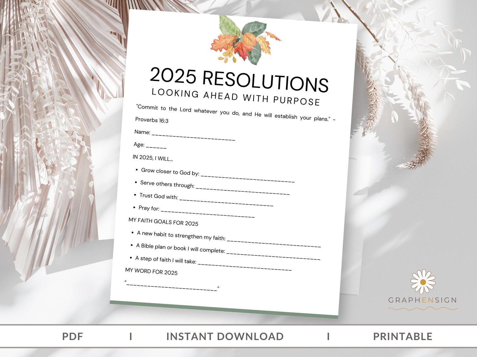 Christian New Year Printables Faith-based 2024 Year in Review 2025 ...