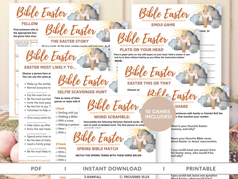 Bible Easter Games Printable, Christian Easter Games, Bible Activities ...